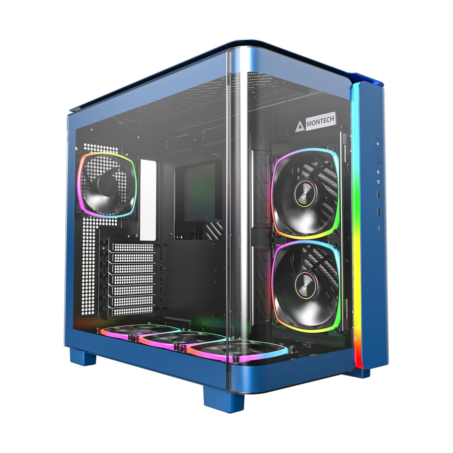 MONTECH King 95 PRO Dual-Chamber ATX Mid-Tower PC Gaming Case-blue ...